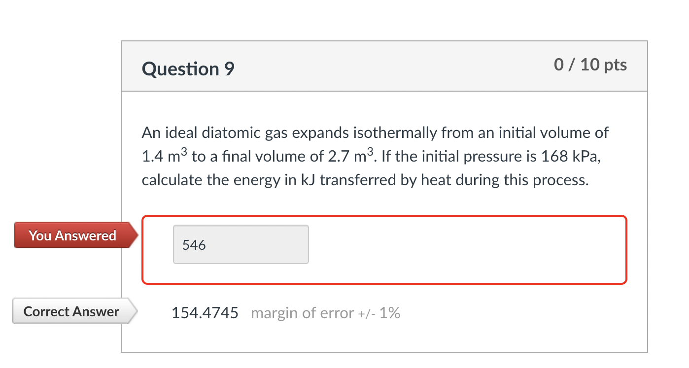 Solved Question 9An ideal diatomic gas expands isothermally | Chegg.com