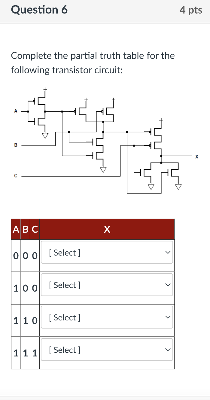 Solved Question 6Complete the partial truth table for | Chegg.com