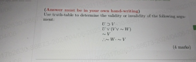 Solved Use truth-table to determine the validity or | Chegg.com