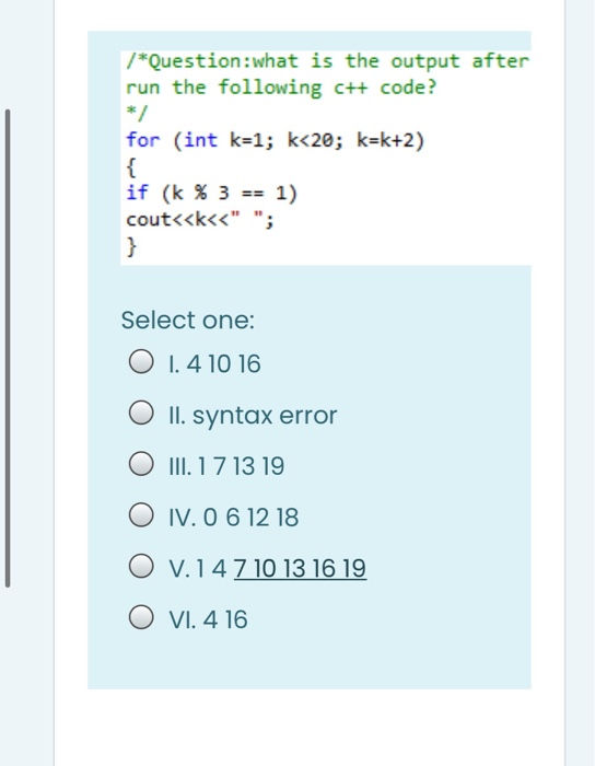 Solved 1 *Question:what is the output after run the | Chegg.com
