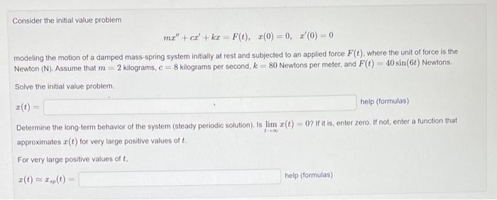 Solved Consider the initial value problem | Chegg.com