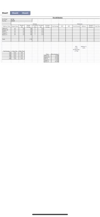 EA7-E1 Complete a Payroll Register for Ashley's Auto | Chegg.com