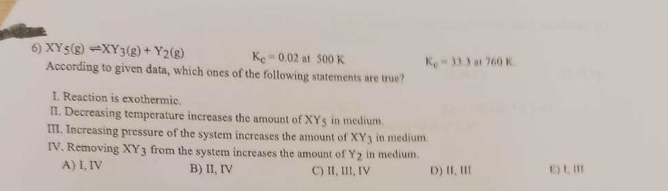 Solved 6) \\( \\mathrm{XY}_{5}(\\mathrm{~g}) | Chegg.com