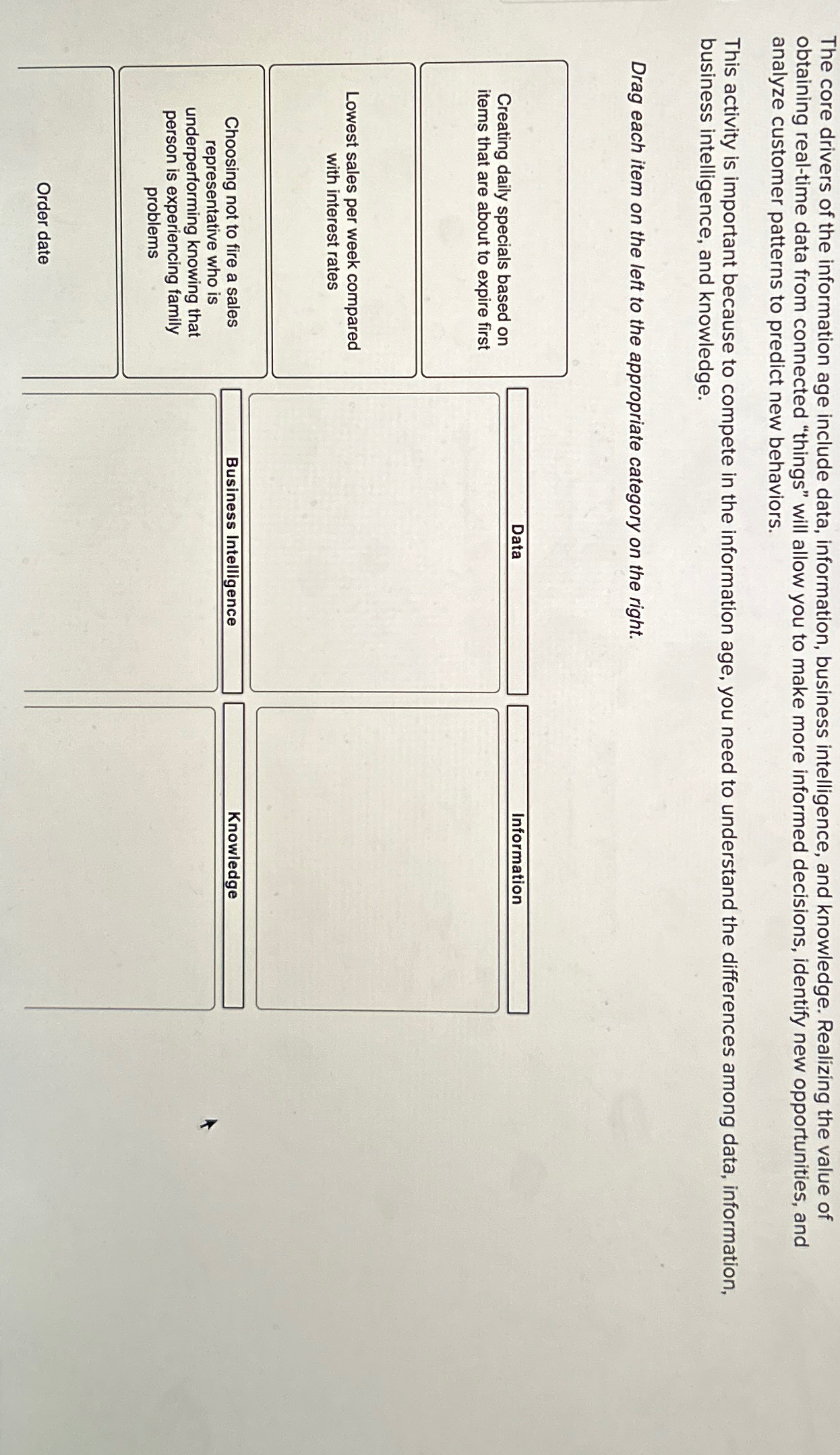Solved The core drivers of the information age include data, | Chegg.com