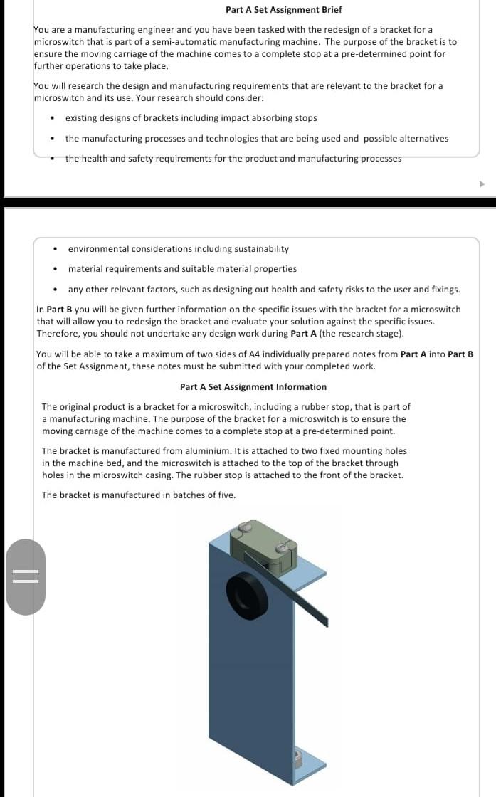 Solved Part A Set Assignment Brief You are a manufacturing | Chegg.com