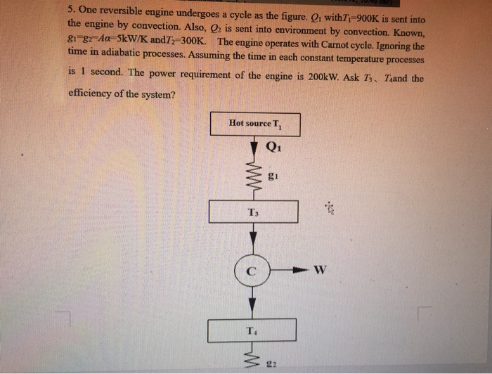5. One reversible engine undergoes a cycle as the | Chegg.com