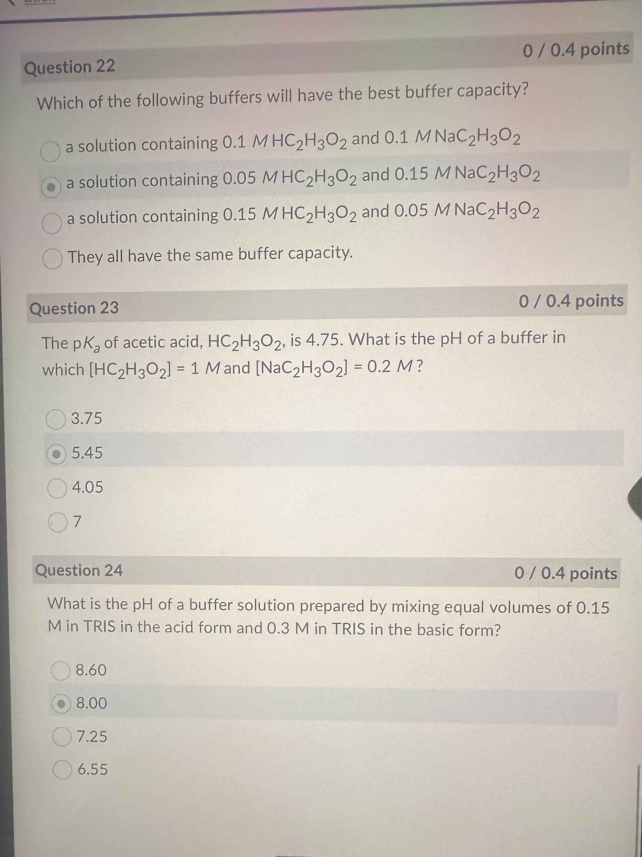 Solved Question 2200.4 ﻿pointsWhich of the following buffers | Chegg.com