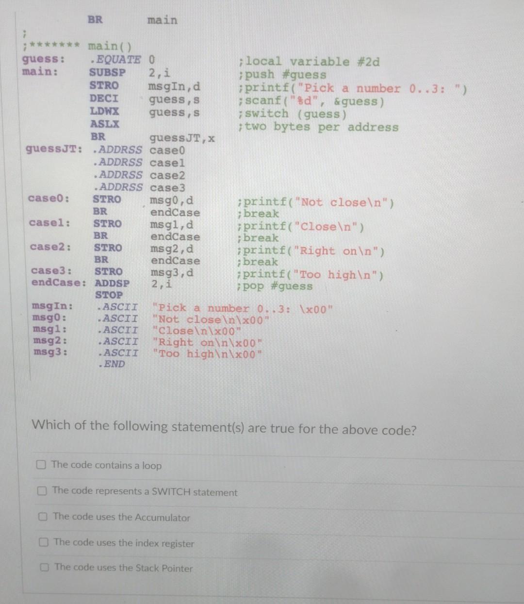 Solved Which of the following statement(s) are true for the | Chegg.com