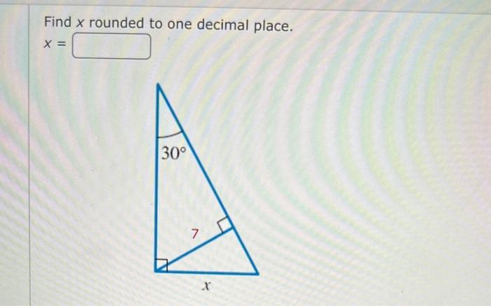 Solved Find x rounded to one decimal place. | Chegg.com