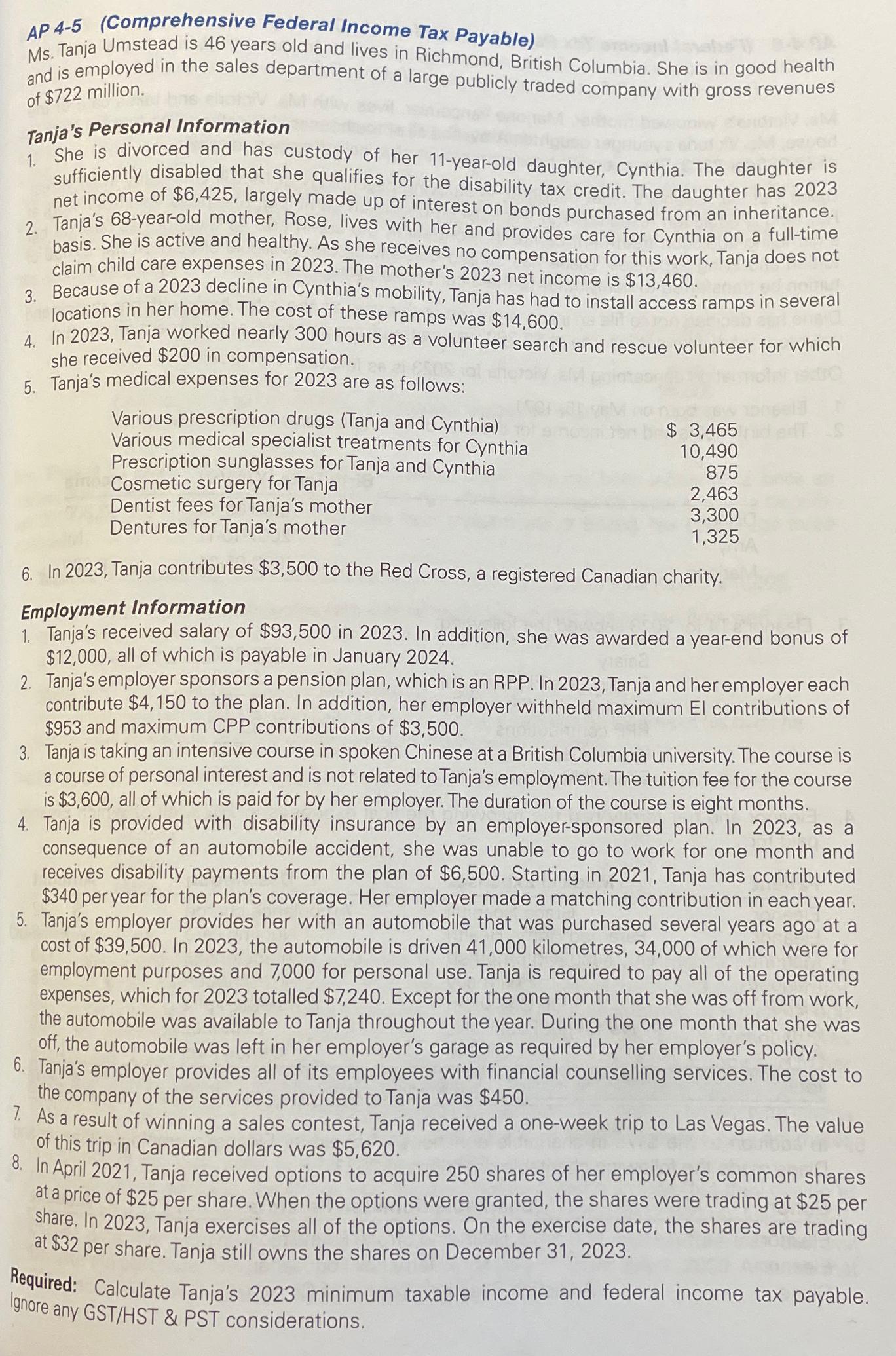 Solved AP 4-5 (Comprehensive Federal Income Tax Payable)Ms. | Chegg.com