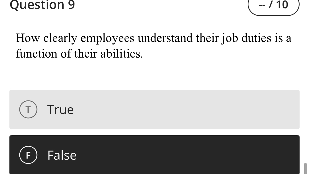 Solved Question 9How clearly employees understand their job | Chegg.com