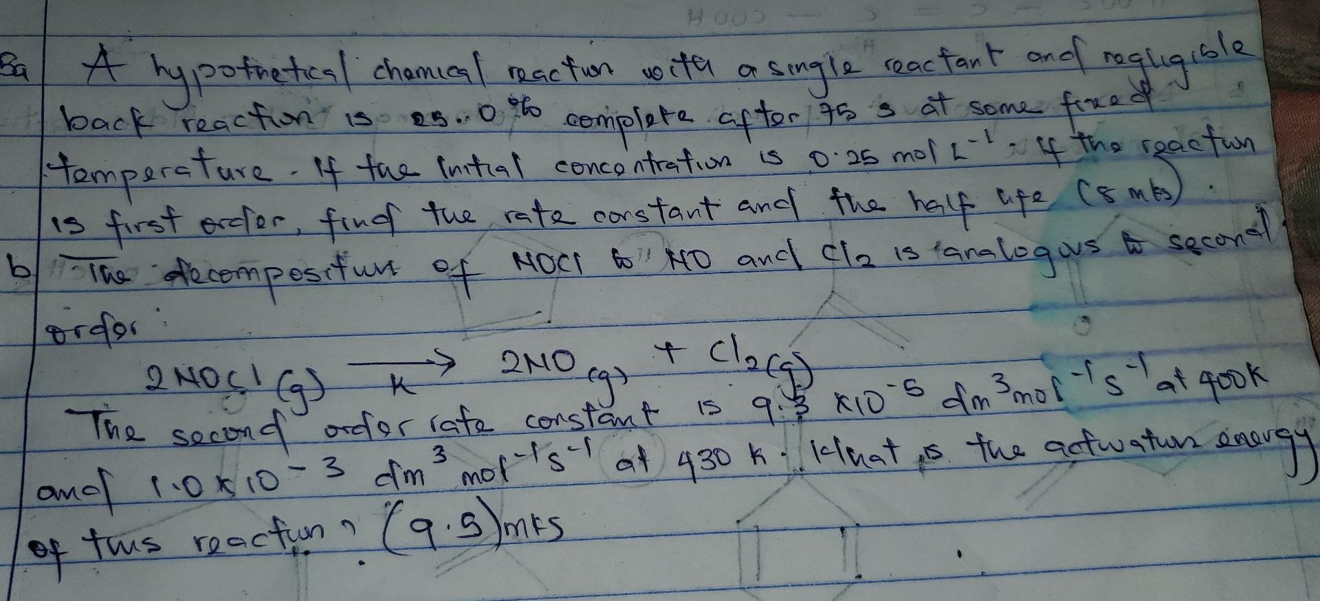 Solved A hypothetical chemieal reactur with a single | Chegg.com