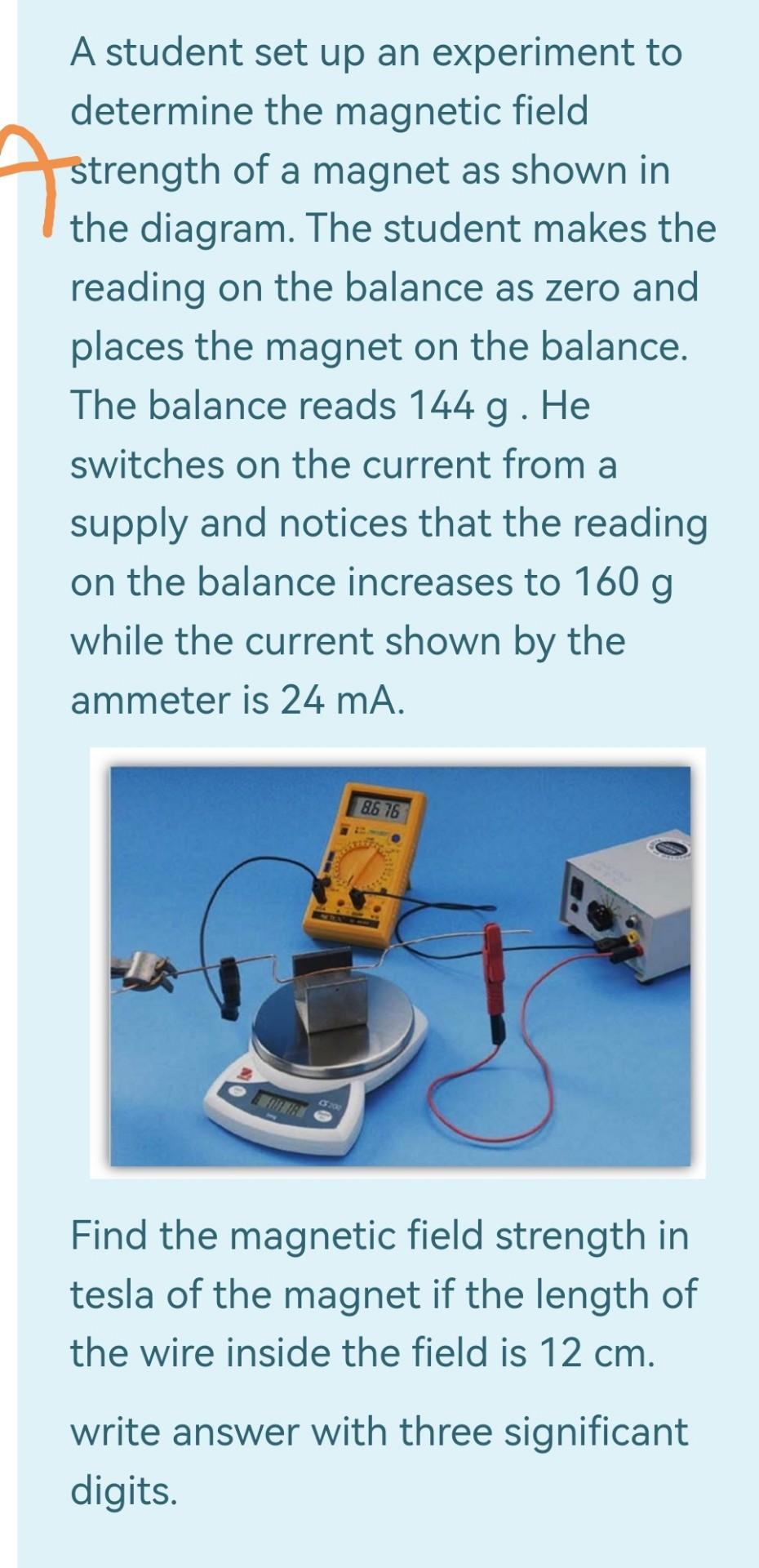 Solved A student set up an experiment to determine the | Chegg.com