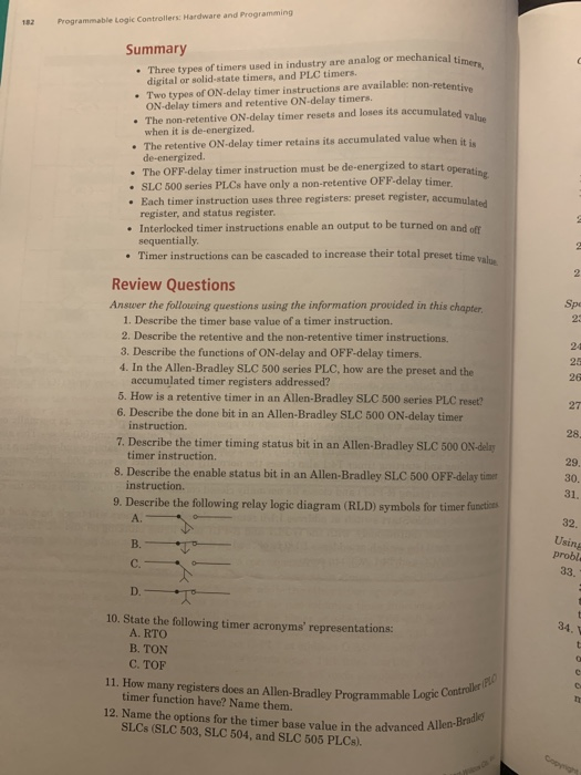 Solved and Programming 132 Programmable Logic Controllers: | Chegg.com