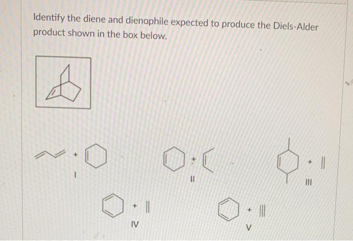 Solved identify the diene and dienophile expected to produce | Chegg.com