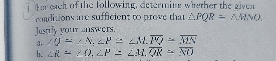 Solved For each of the following, determine whether the | Chegg.com