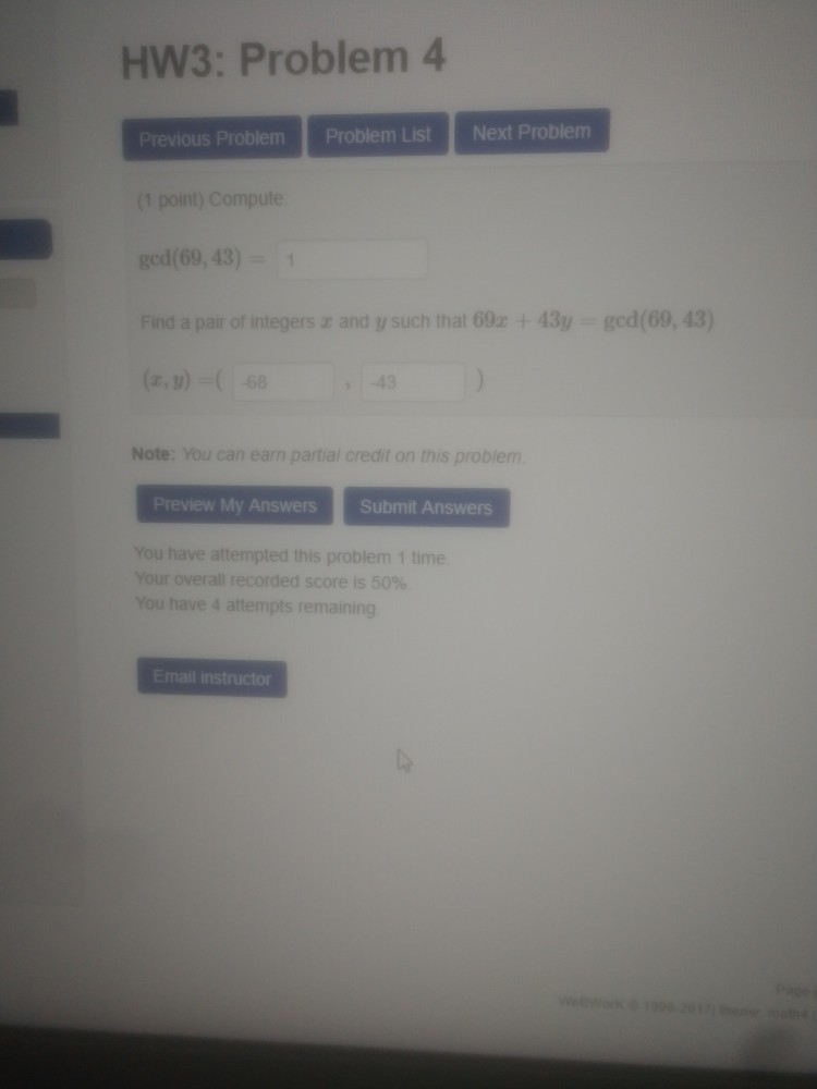Solved HW3: Problem 4 Previous Problem Problem List Next | Chegg.com