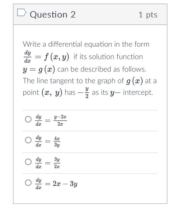 Solved Question 1 1 pts Which of the following is a solution | Chegg.com