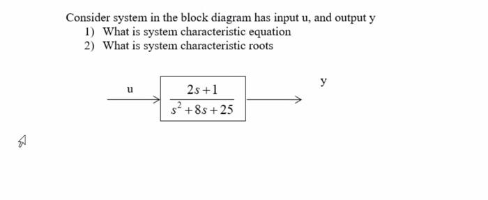 Solved Consider system in the block diagram has input u, and | Chegg.com