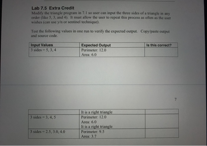 Solved Lab 7.5 Extra Credit Modify the triangle program in | Chegg.com