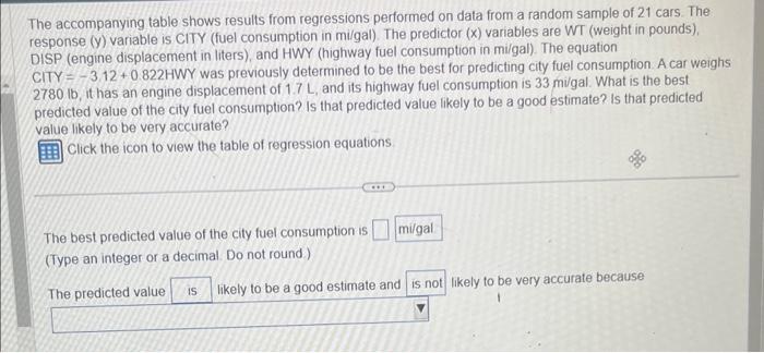 Solved \begin{tabular}{c|c|c|c|l|} Predictor (x) Variables & | Chegg.com