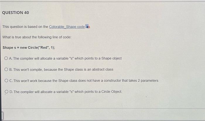 Solved pabllo interface Colorable public String getcolor(); | Chegg.com