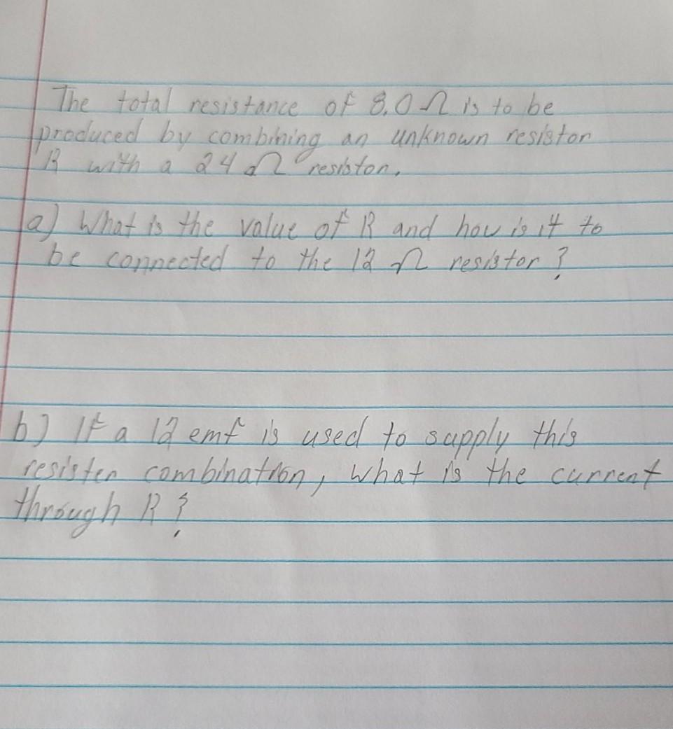 Solved The total resistance of 8, on is to be produced by | Chegg.com