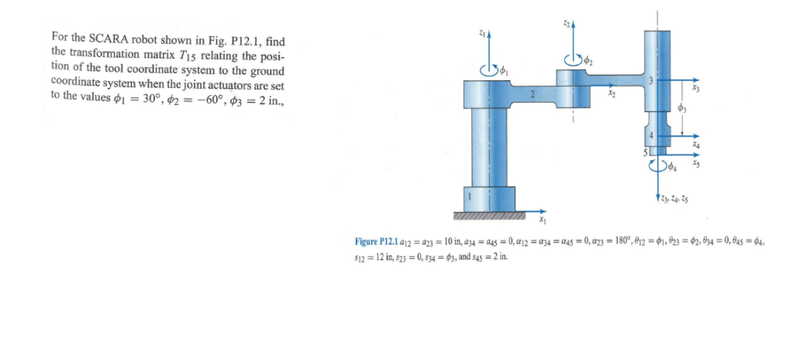 Solved For the SCARA robot shown in ﻿Fig. P12.1, ﻿findthe | Chegg.com