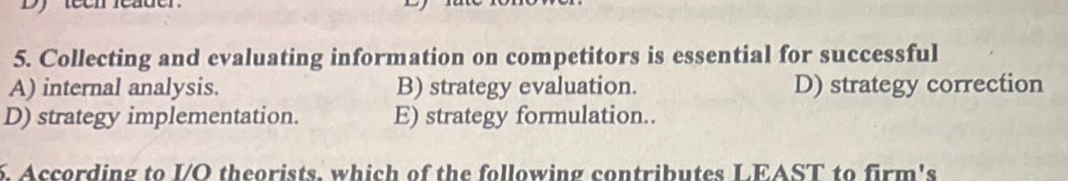 Solved Collecting and evaluating information on competitors | Chegg.com
