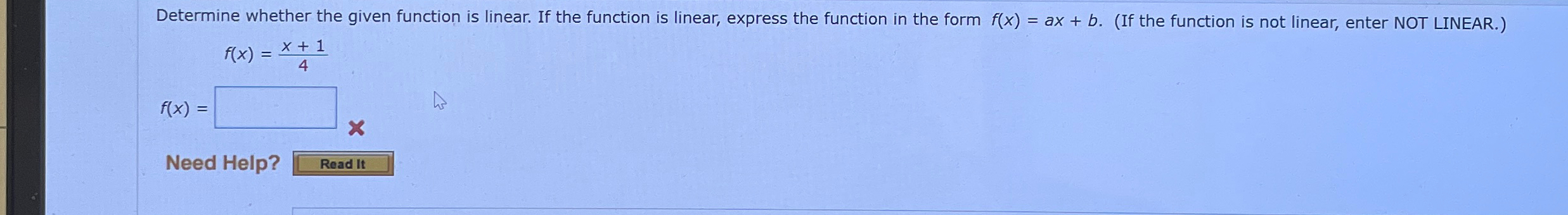 Solved Determine whether the given function is linear. If | Chegg.com