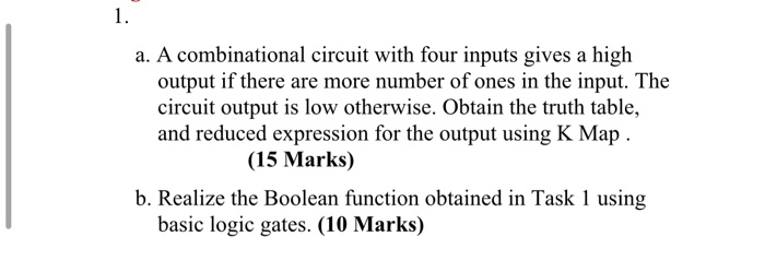 Solved B Realize The Boolean Function Obtained In Task 1
