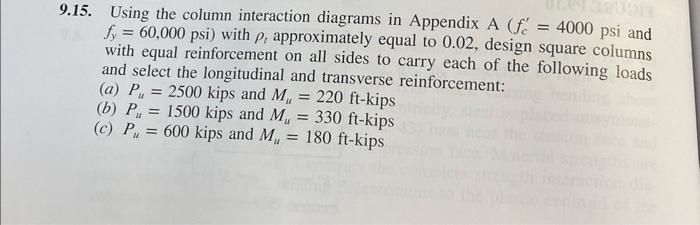 Solved 15. Using the column interaction diagrams in Appendix | Chegg.com