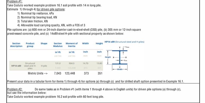 Solved Problem #1: Take Coduto worked example problem 16.1 | Chegg.com