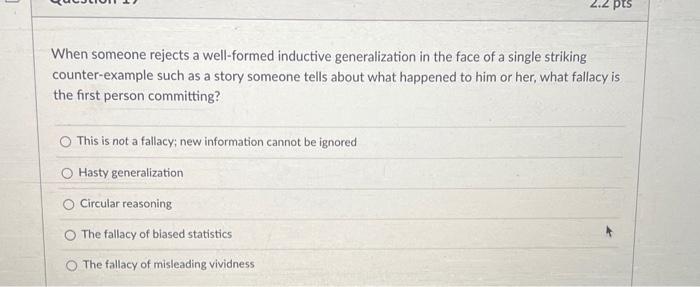 Are inductive arguments ever valid or invalid? No | Chegg.com