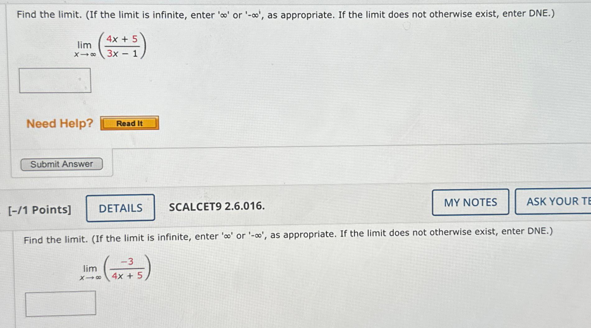 Solved Find the limit. (If the limit is infinite, enter | Chegg.com