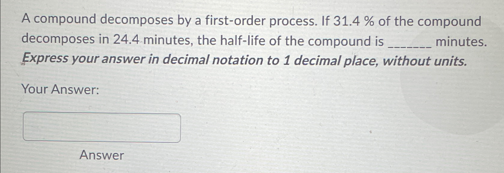 Solved A compound decomposes by a first-order process. If | Chegg.com