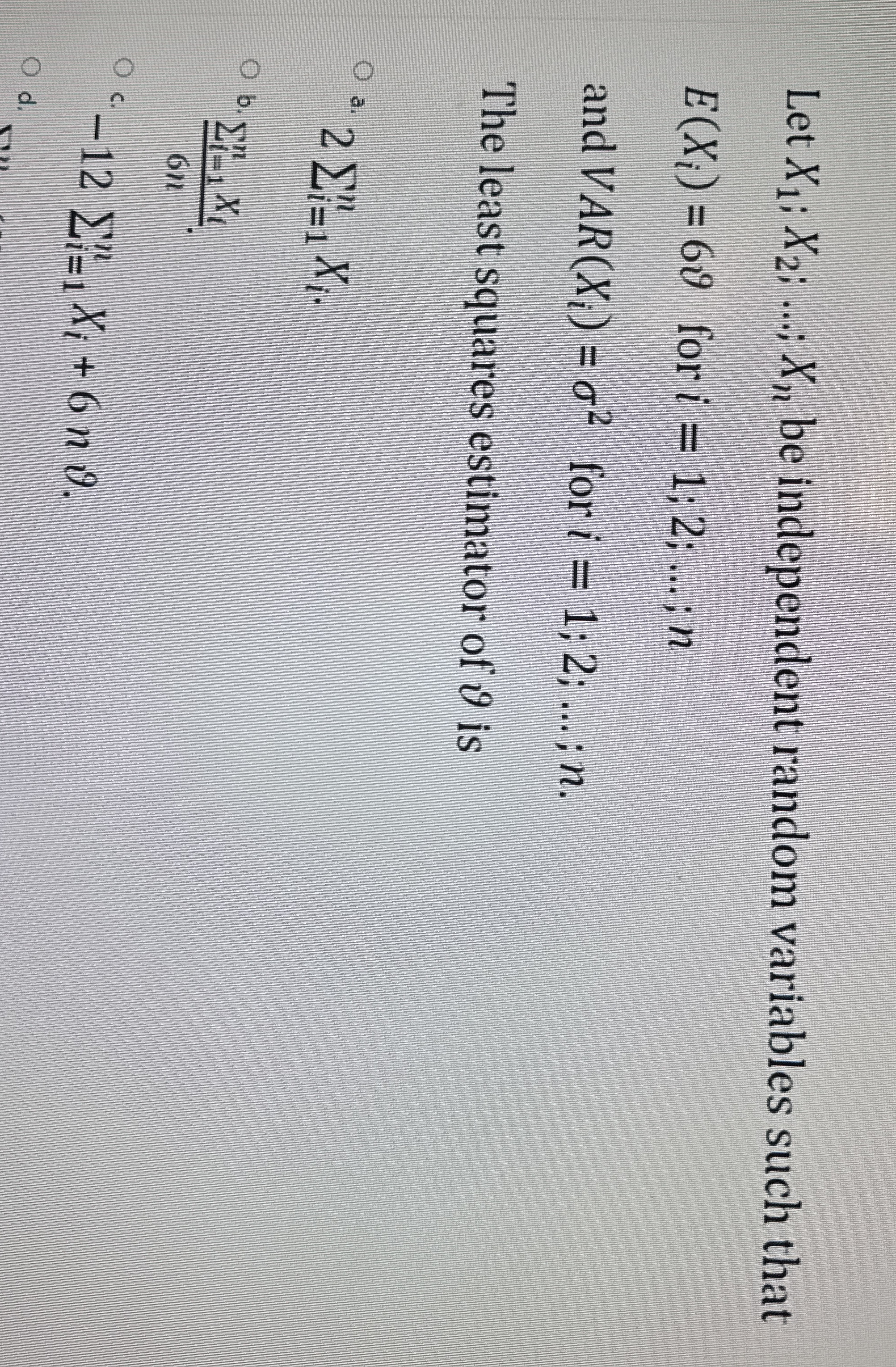 Solved Let x1;x2;dots;xn ﻿be independent random variables | Chegg.com