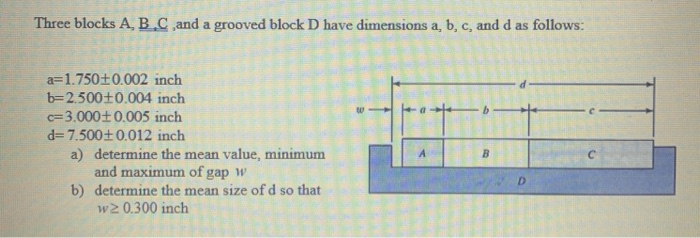 Solved Three blocks ABC and a grooved block D have | Chegg.com
