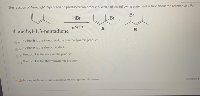 Solved The reaction of 4-methyl-1,3-pentadiene produced two | Chegg.com
