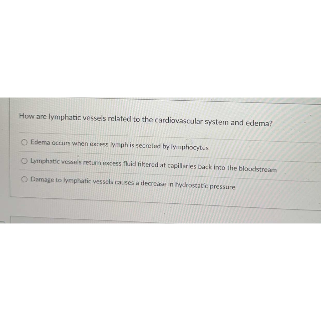 Solved How are lymphatic vessels related to the | Chegg.com