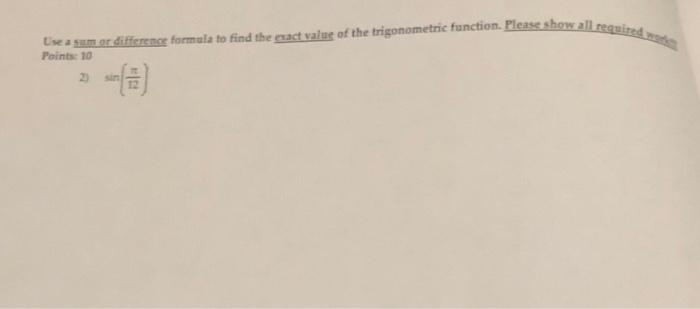 Solved Vec a sum or difference formula to find the eaact | Chegg.com