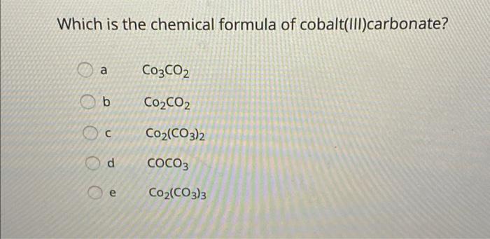 Solved Which is the chemical formula of | Chegg.com