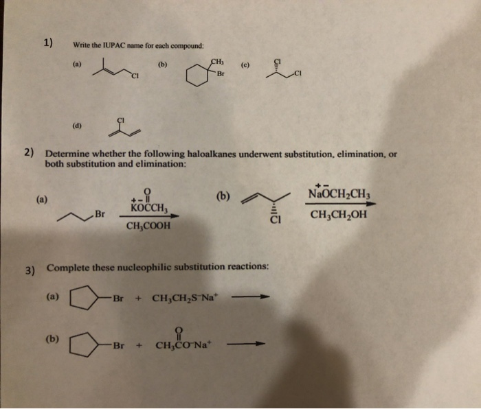 Solved 1) Write the IUPAC name for each compound: (a) (b) | Chegg.com