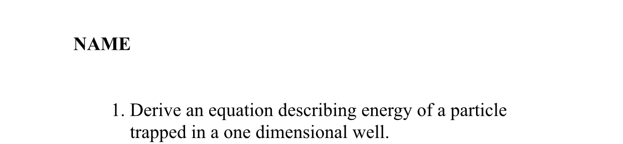 Derive an equation describing energy of a particle | Chegg.com
