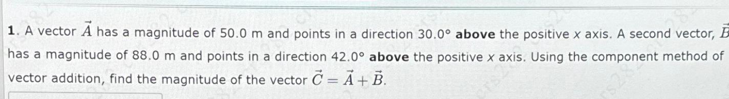 Solved A vector vec(A) ﻿has a magnitude of 50.0m ﻿and points | Chegg.com