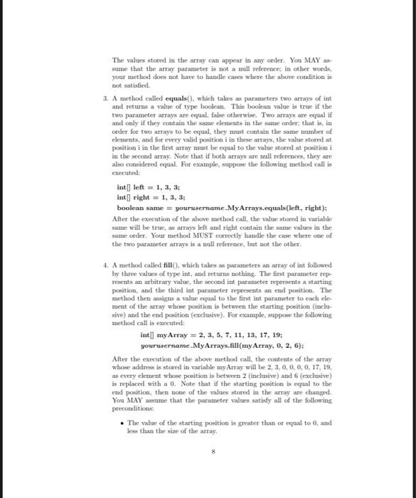 Solved 3 Re Implementing The Array Class The Arrays Class