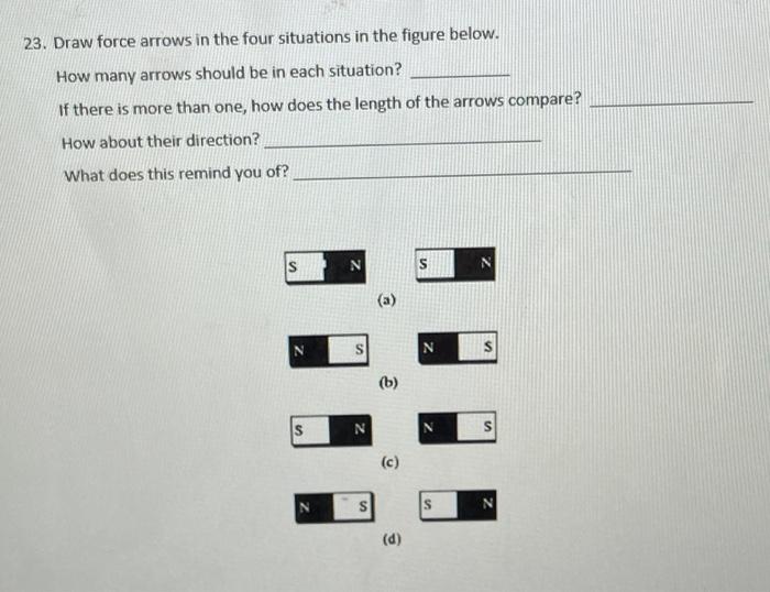 Solved 23. Draw force arrows in the four situations in the | Chegg.com