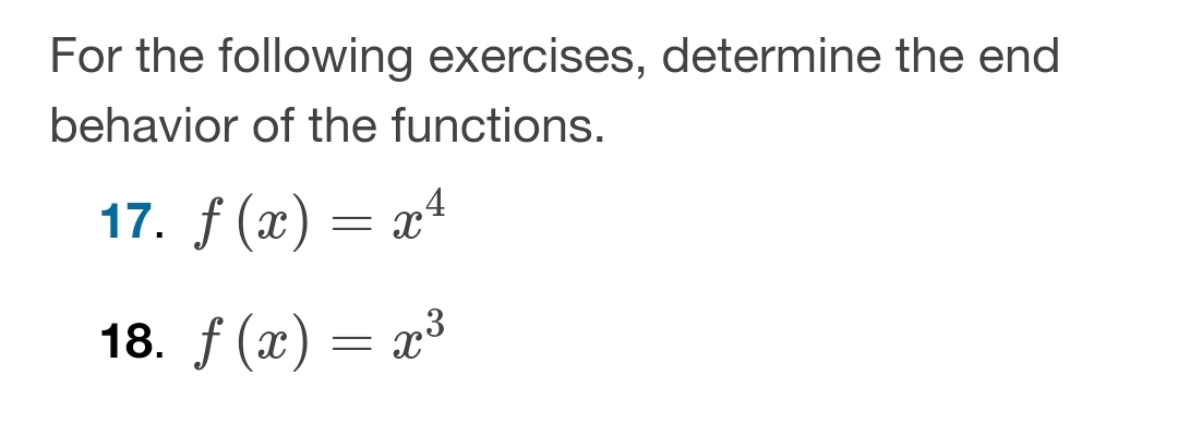 Solved For the following exercises, determine the end | Chegg.com