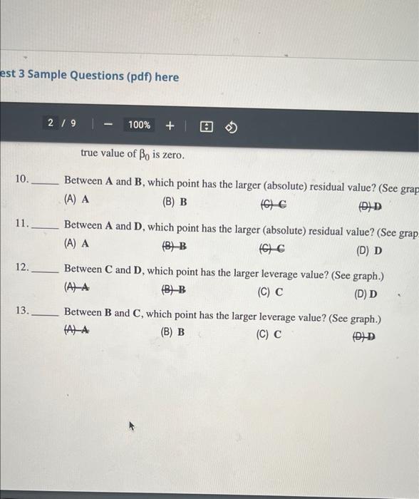 Solved est 3 Sample Questions (pdf) here 2/9 | 100% + true | Chegg.com