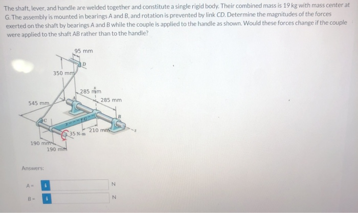 Solved The shaft, lever, and handle are welded together and | Chegg.com